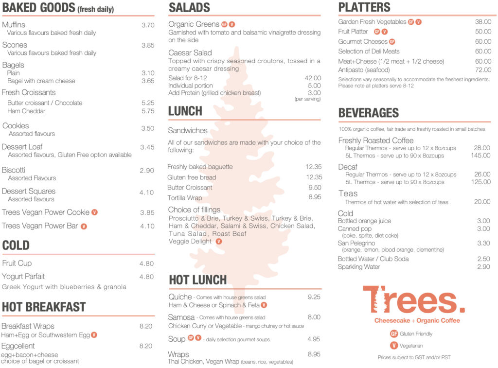 catering-menu-trees-organic-coffee-vancouver | Trees Cheesecake + Organic Coffee